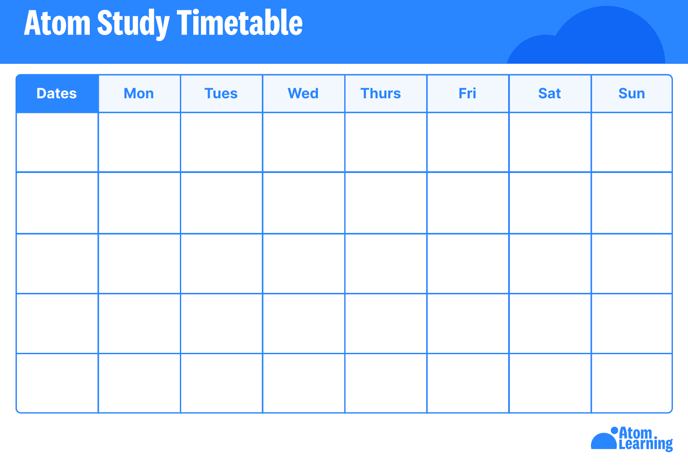 Atom Learning's Study Timetable